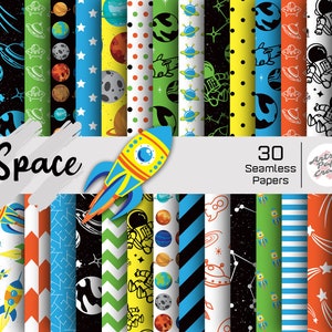 Space Seamless Digital Paper Space Planet Background Space Scrapbook ...
