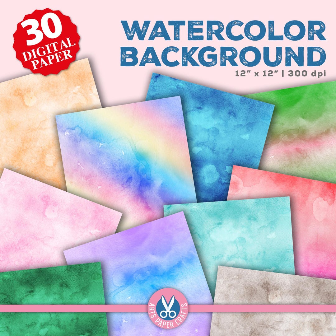 Watercolor 30 Digital Papers - Watercolor Background - Textures Pattern ...