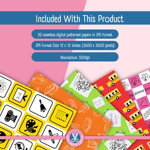 Back to School Seamless Digital Paper - Back to School Background ...