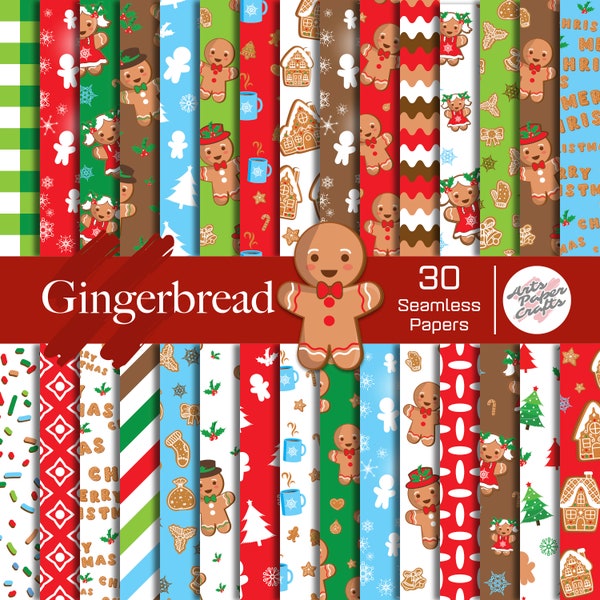 Gingerbread Scrapbook Paper - Etsy