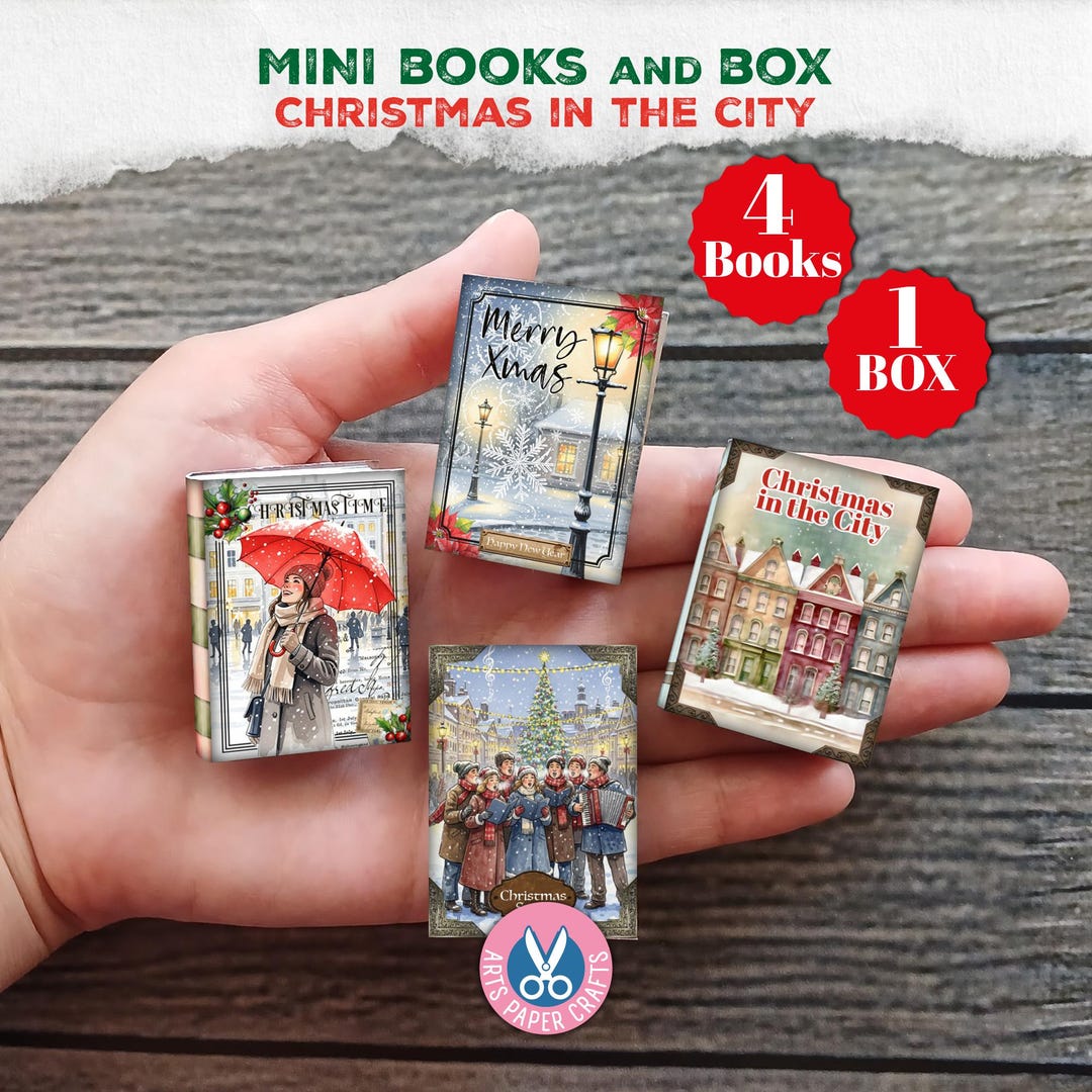 Christmas, Mini Books, Printable Book, Miniature, Junk Journal, City ...