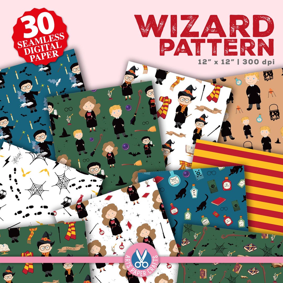 Wizard Magic School Digital Papers - Wizard Background - Wizard ...