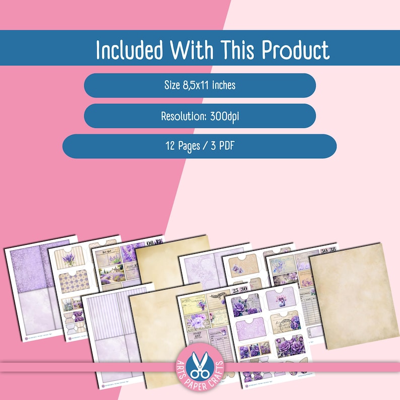Purple, Tab Folders, Butterfly, Purple Roses, Junk Journal, Vintage ...