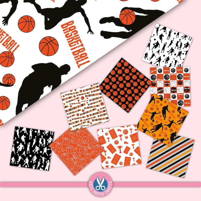 Basketball Seamless Digital Paper, Basketball Background, Basketball ...