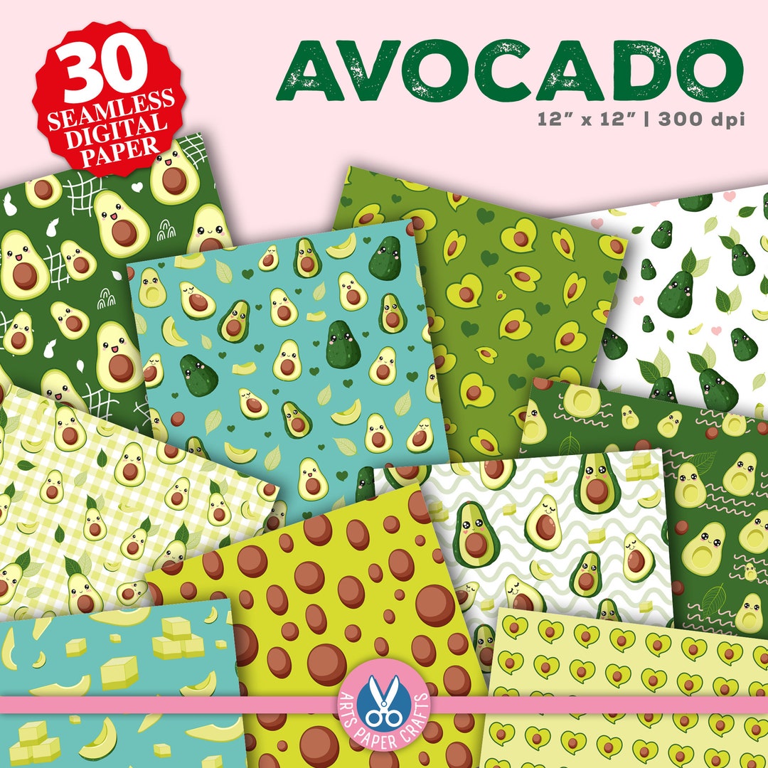 Avocado Digital Papers Set - Avocado Background - Avocado Seamless ...