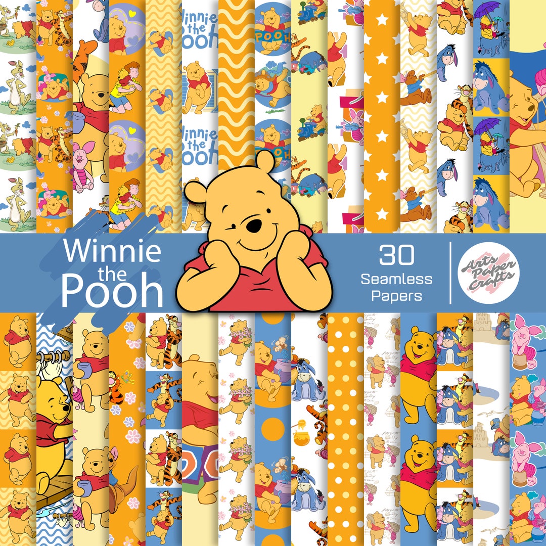 Winnie the Pooh Digital Paper Sets Winnie Pooh Theme Party Pooh Bear ...
