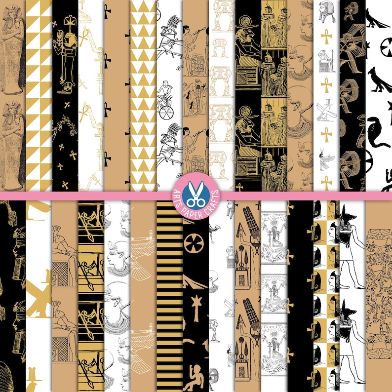 Ancient Egypt Digital Papers, Hieroglyph Theme Party, Egypt Background ...