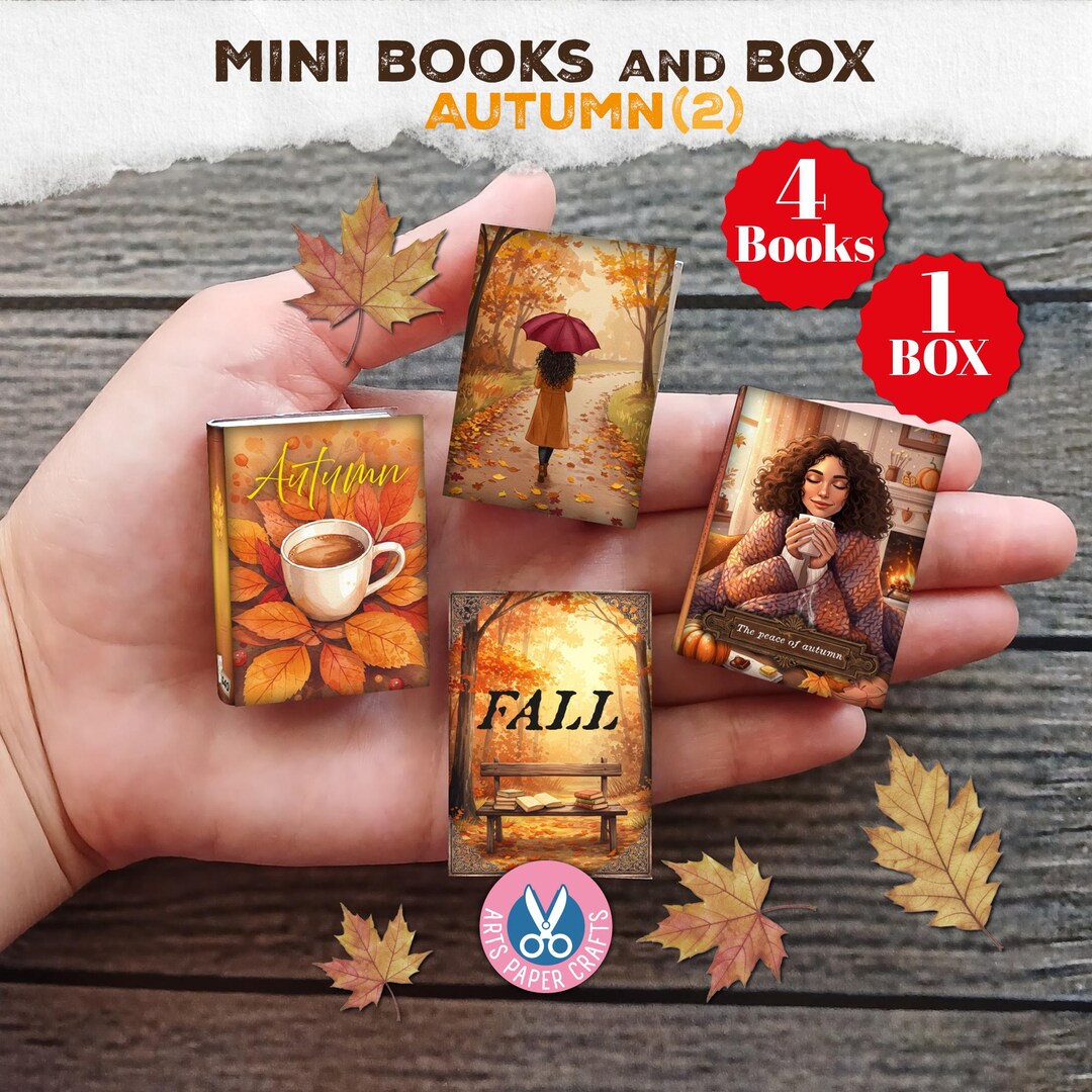 Autumn Mini Books, Box, Book, Miniature Book, Fall, Pumpkin, Apple ...