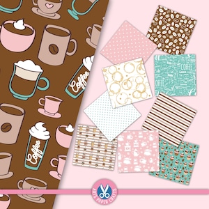 Coffee Seamless Digital Paper, Coffee Background, Coffee Scrapbook ...