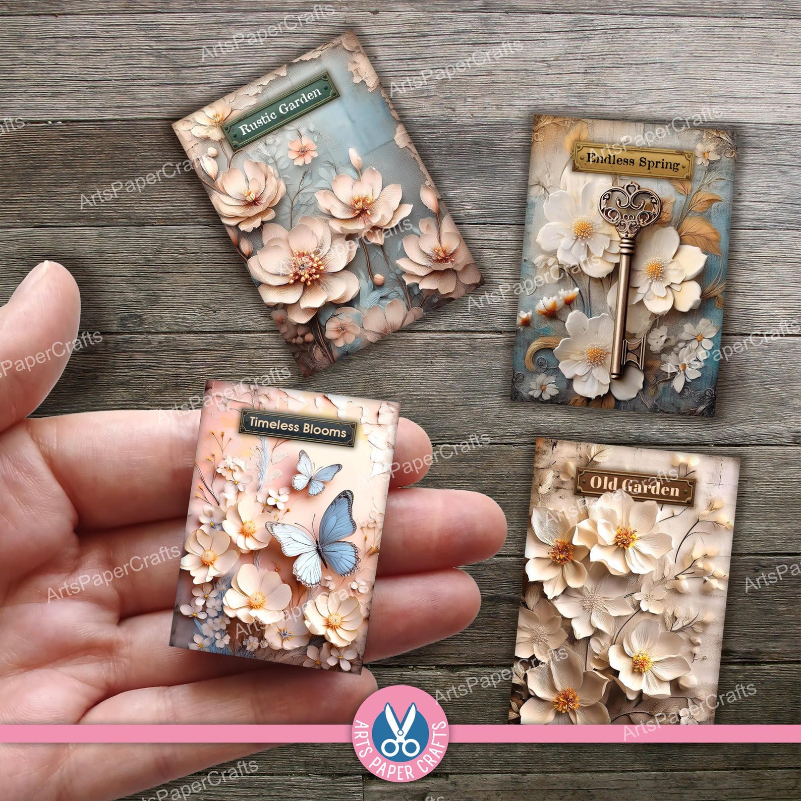 Rustic Pages, Secret Garden, Mini Books, Printable, Miniature, Junk ...