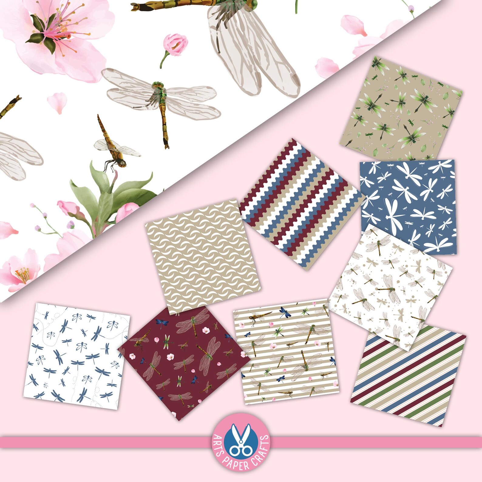 Dragonflies Seamless Digital Papers - Dragonflies Background ...