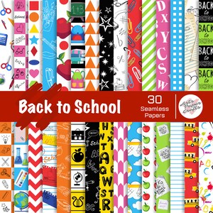 Back to School Seamless Digital Paper Back to School Background School ...