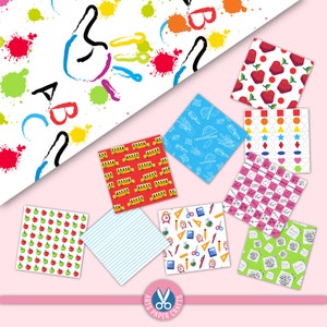 Back to School Seamless Digital Paper - Back to School Background ...
