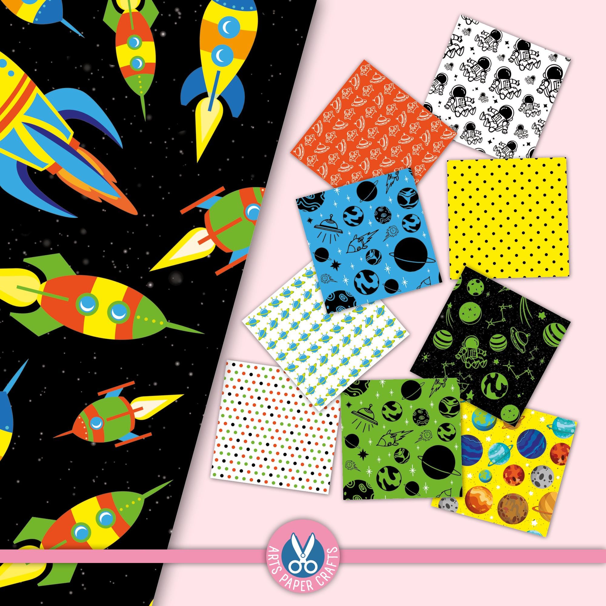 Space Seamless Digital Paper - Space Planet Background - Space ...