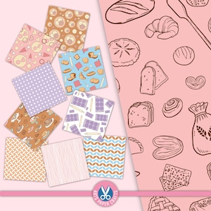 Bakery Digital Papers Set - Bakery Background - Bakery Seamless Pattern ...