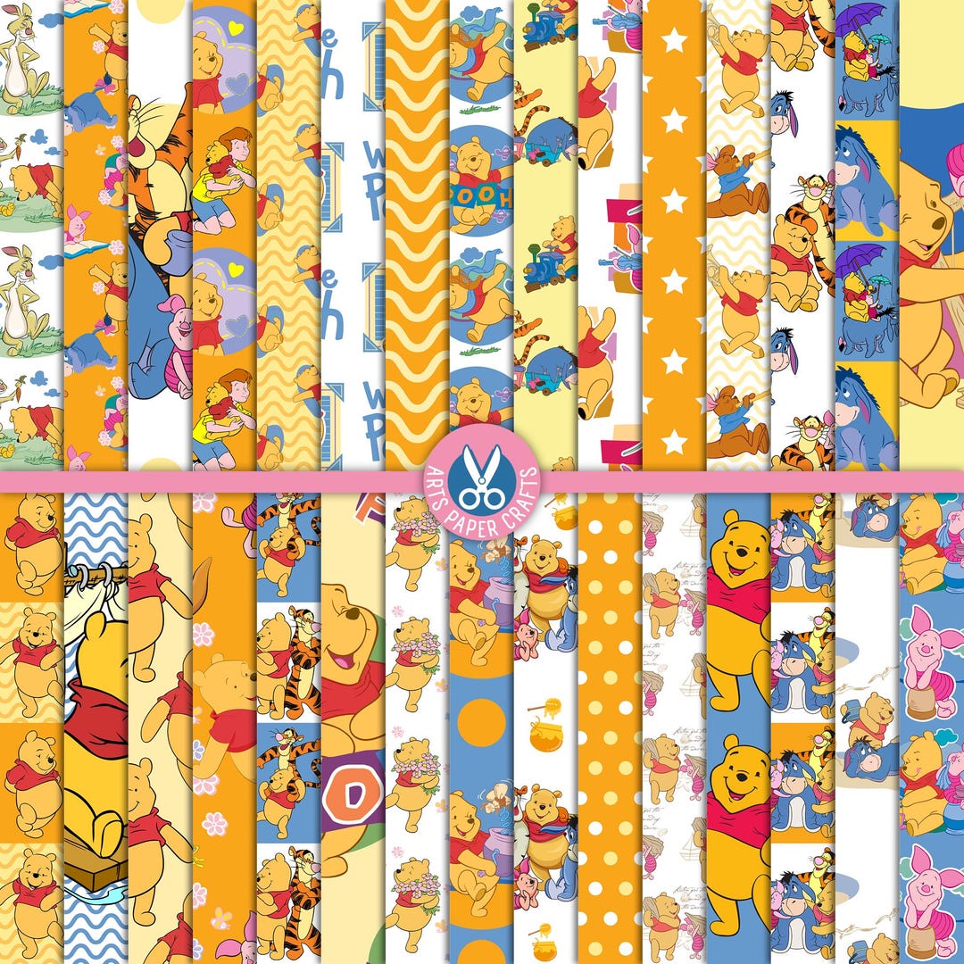 Winnie the Pooh Digital Paper Sets - Winnie Pooh Theme Party - Pooh ...