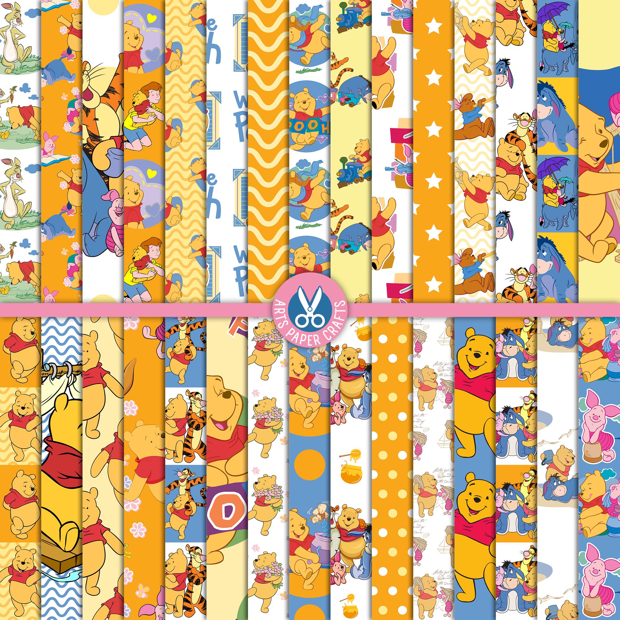 Winnie the Pooh Digital Paper Sets - Winnie Pooh Theme Party - Pooh ...