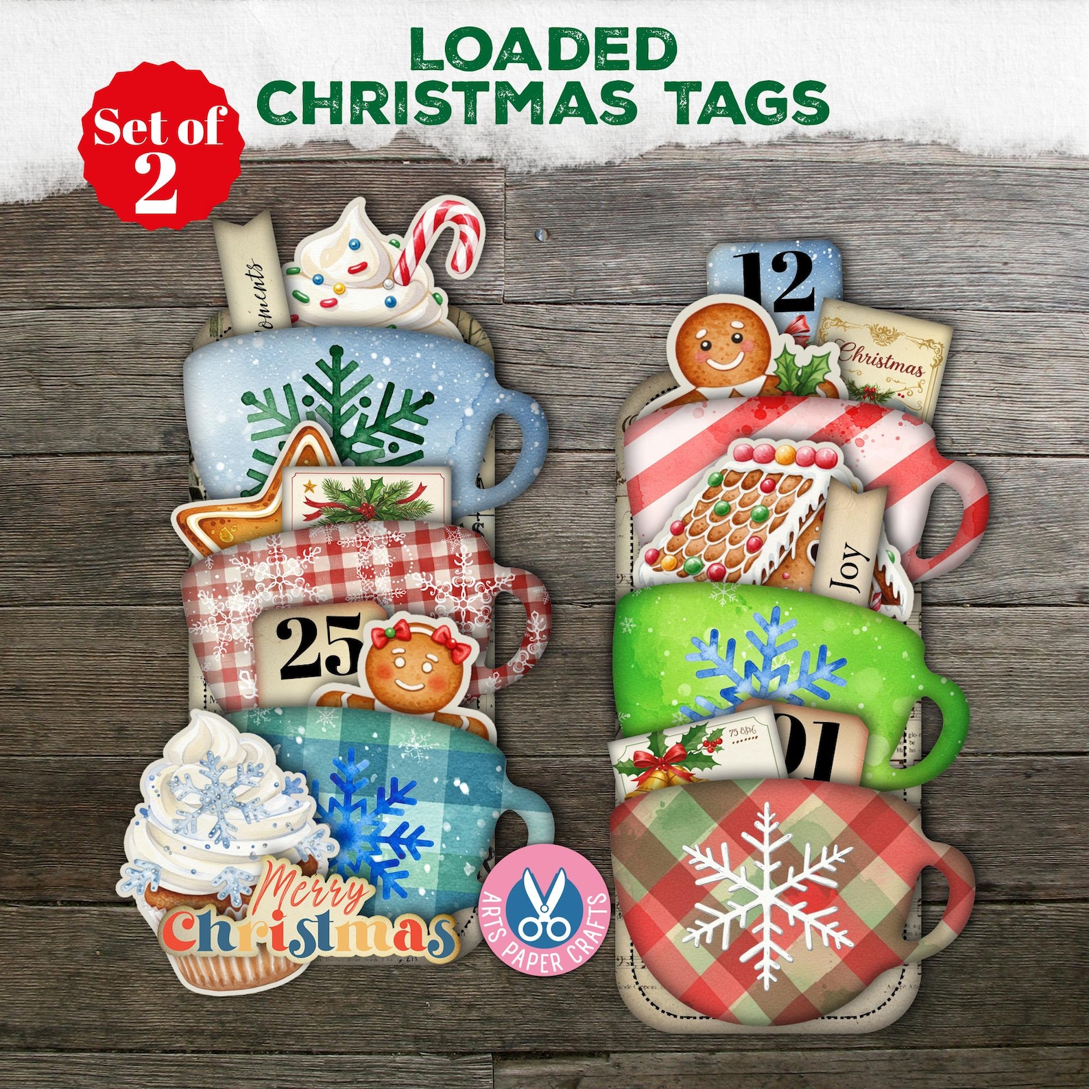 Christmas Pockets, Tickets, Yummy, Loaded Christmas Tags, Junk Journal ...