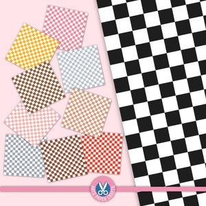 100 Checkerboard Digital Papers - Checkered Background - Checkered ...