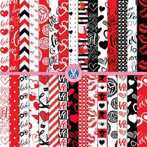 Love Seamless Digital Paper, Love Valentines Hearts Background, Love ...