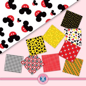 Mickey Mouse Digital Papers - Polka Dots Background - Mickey Seamless ...