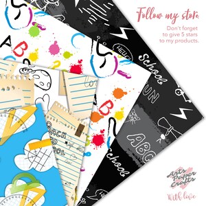 Back to School Seamless Digital Paper Back to School Background School ...