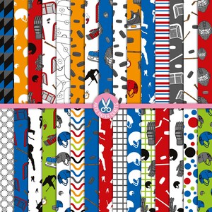 Hockey Digital Papers Set - Hockey Background - Hockey Seamless Pattern ...