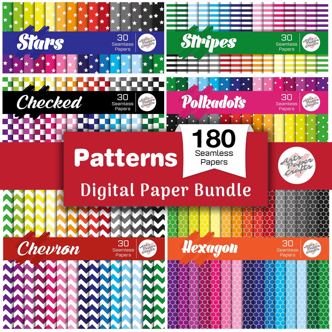 Shapes Bundle Digital Papers Set Geometric Background Shapes Seamless ...
