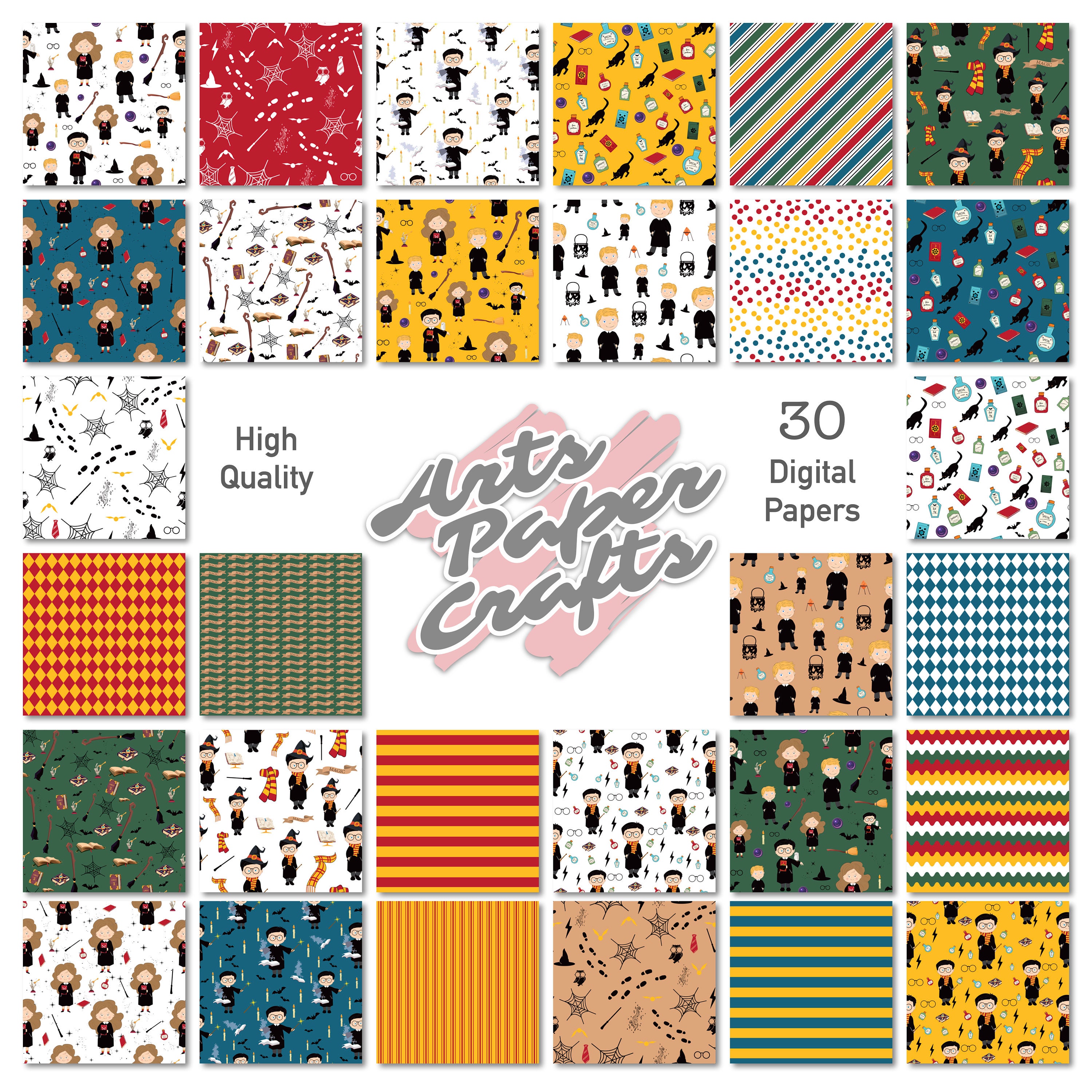 Wizard Magic School Digital Papers Set Wizard Background Wizard ...