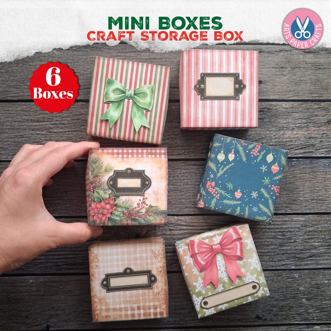 Christmas Mini Craft Storage Box, Ornament, Shabby, Miniature, Junk ...