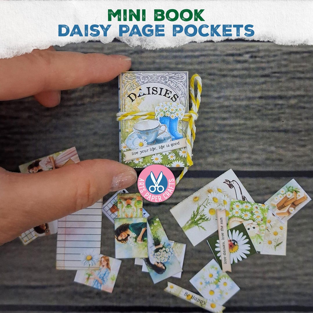Mini Folio, Mini Books, Page Pockets Daisy, Mini Album, Junk Journal ...