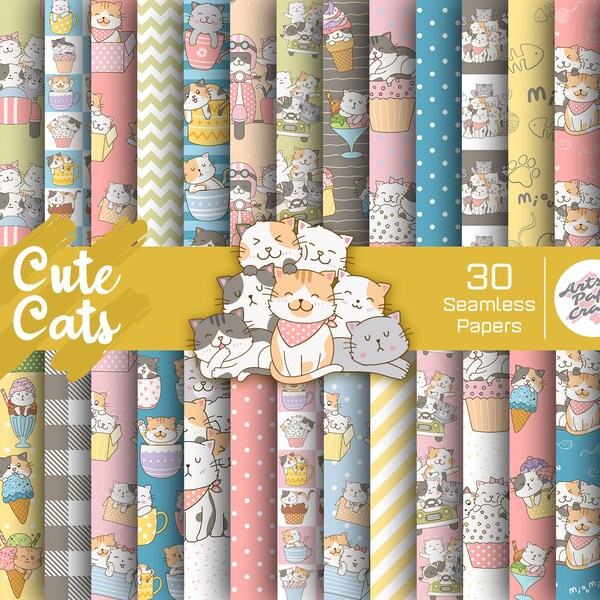 Cat Digital Paper - Etsy