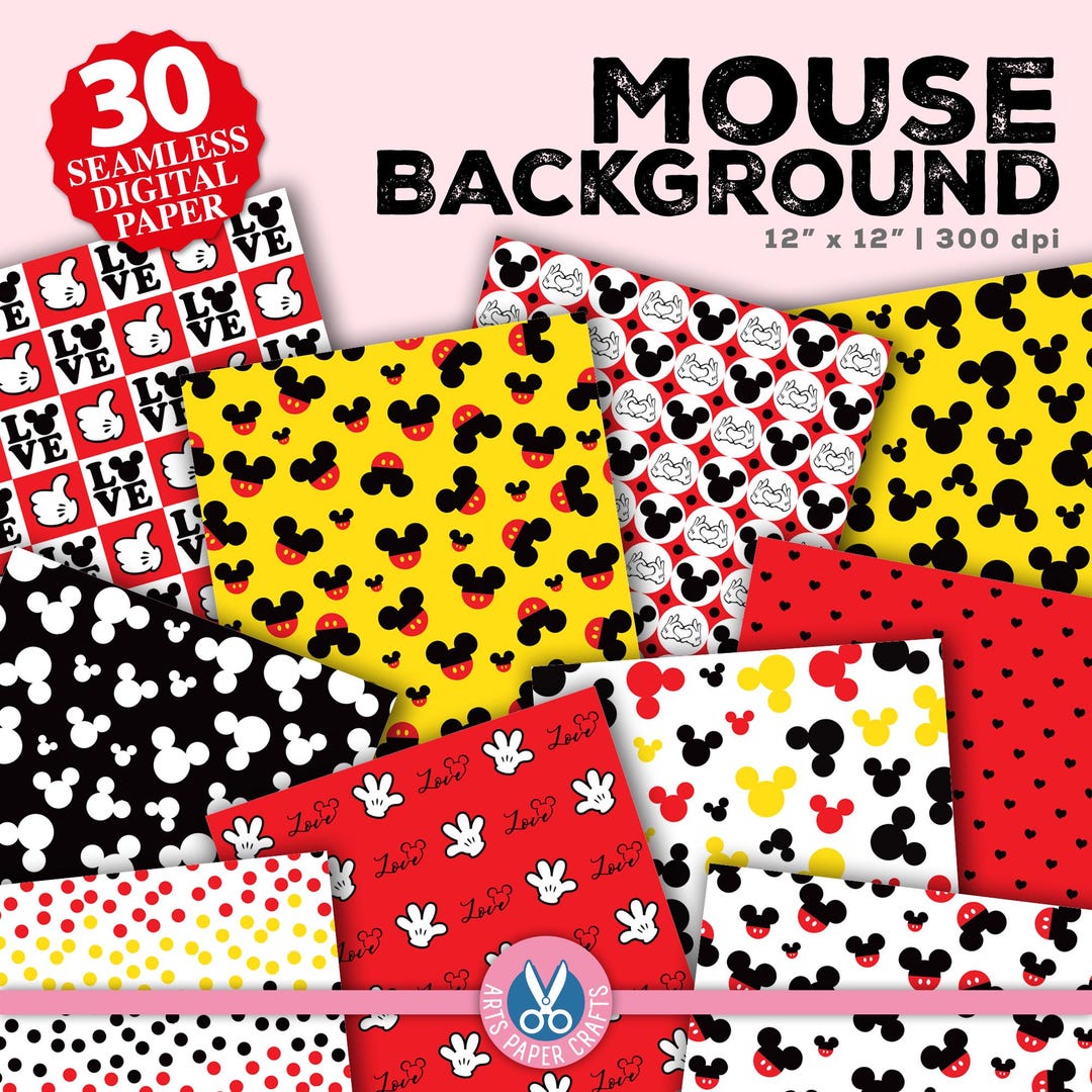 Mickey Mouse Digital Papers - Polka Dots Background - Mickey Seamless ...
