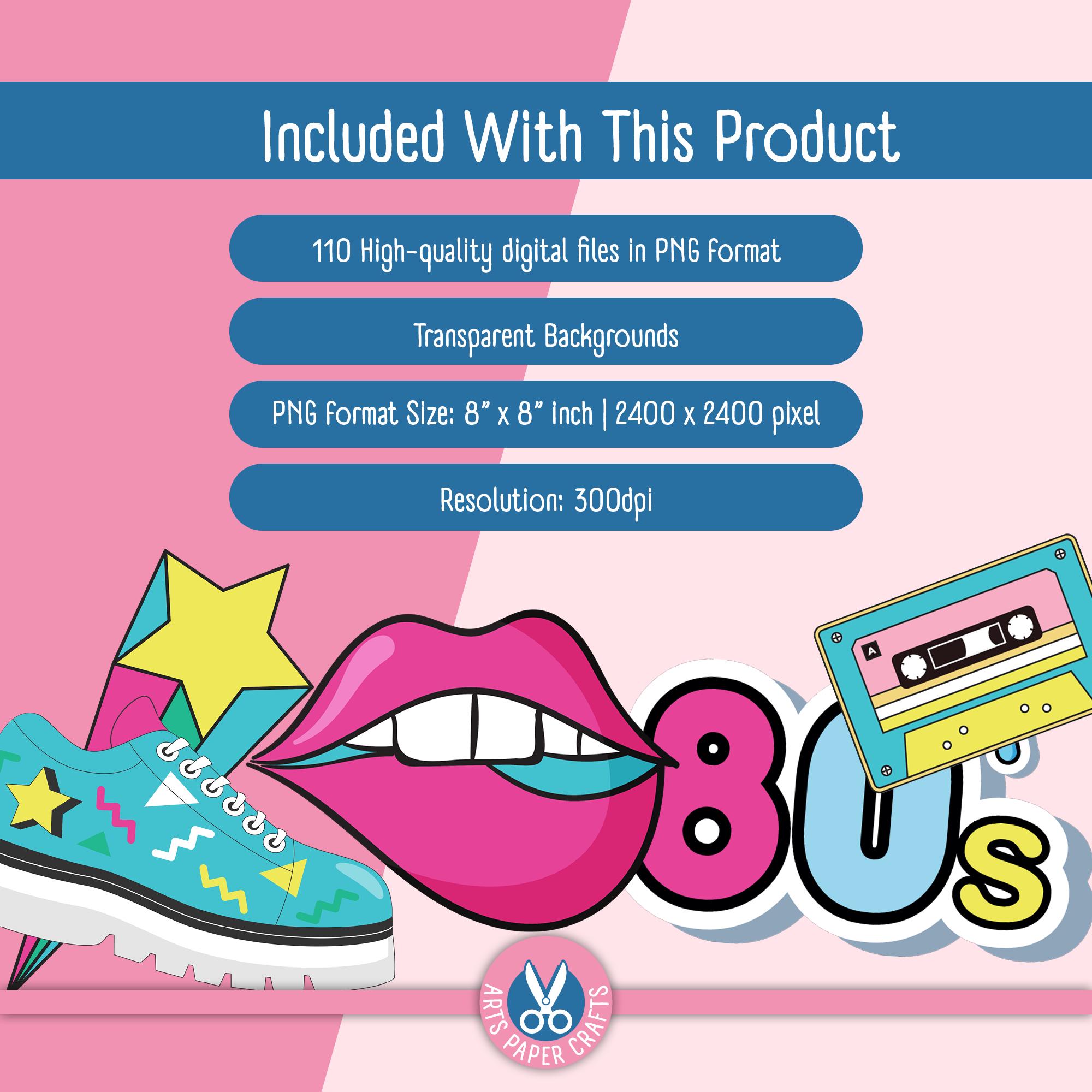 80s Retro Clipart Bundle - 80s Clipart - 80s PNG - Instant Download ...