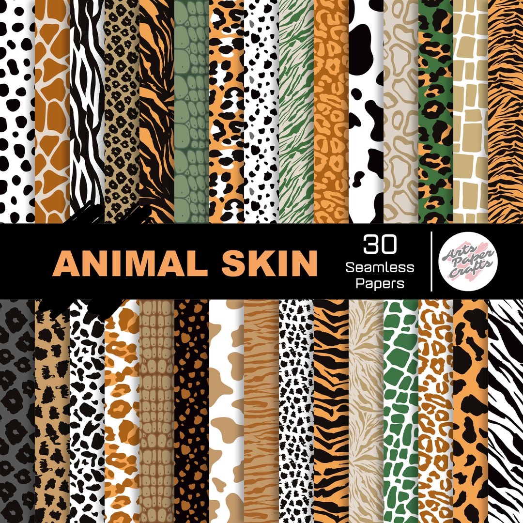 Animal Skin Digital Papers Set Safari Background Animal Print Seamless ...