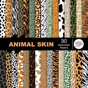 Animal Skin Digital Papers Set Safari Background Animal Print Seamless ...