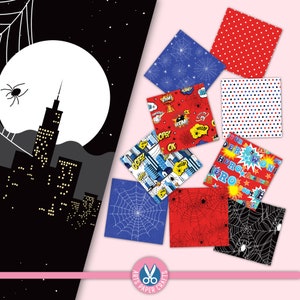 Spider Hero Digital Papers Set, Spider Hero Background, Spider Seamless ...