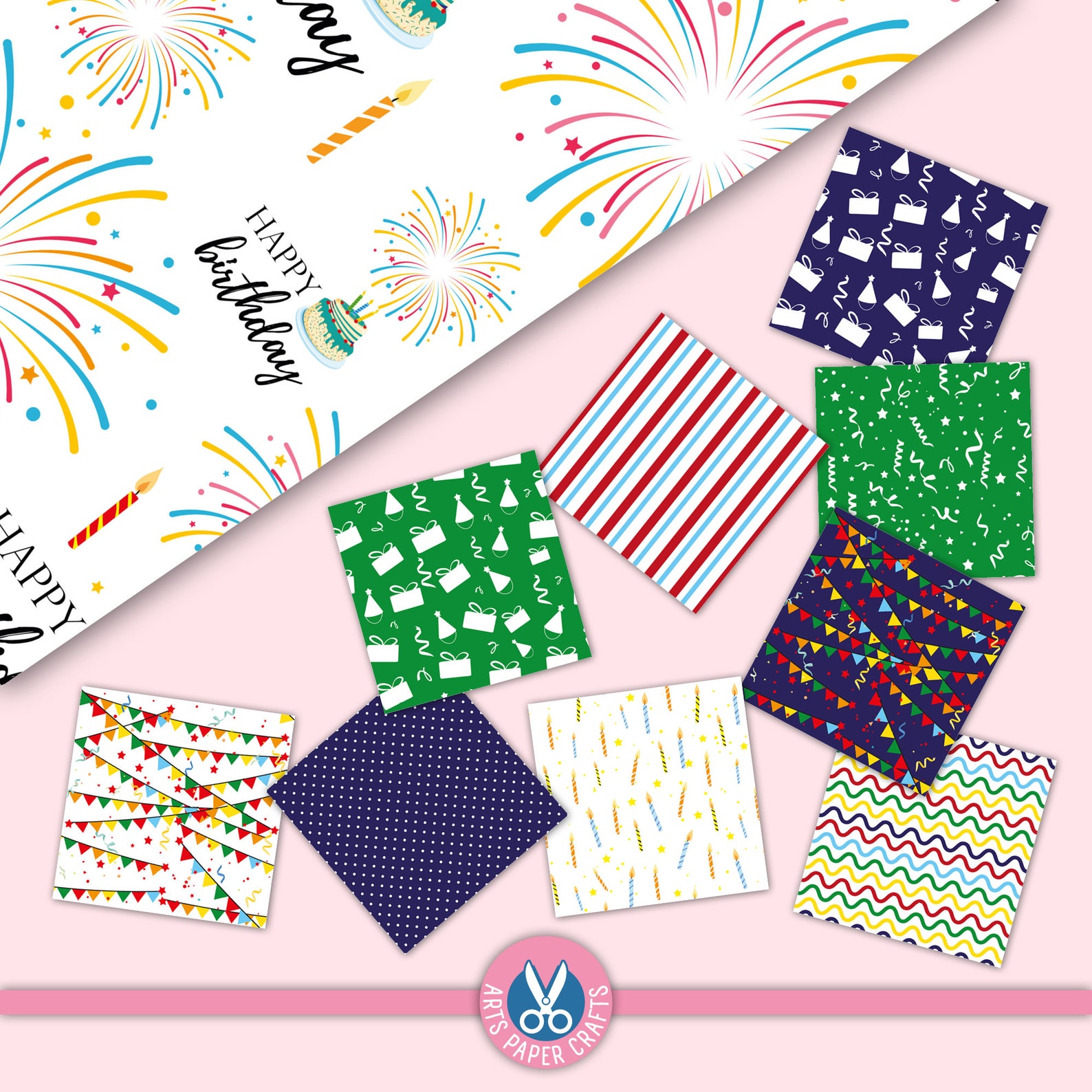 Happy Birthday Digital Papers - Happy Birthday Background - Birthday ...