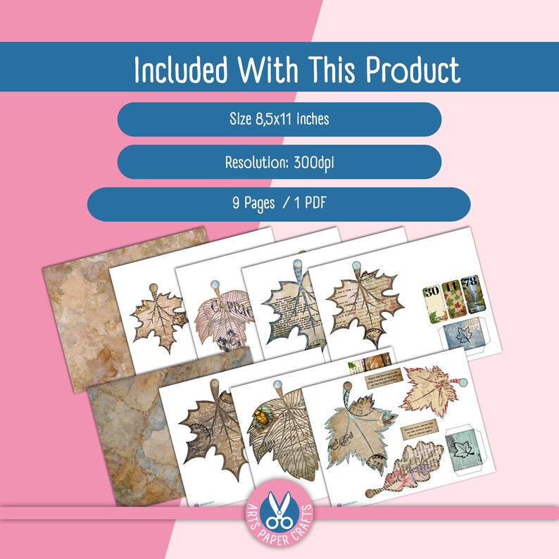 Leaf Clusters, Leaves, Printable Kit, Christmas, Ornament, Gift ...