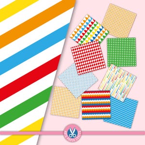 Primary Colors Digital Papers Set - Primary Colors Background - Red ...