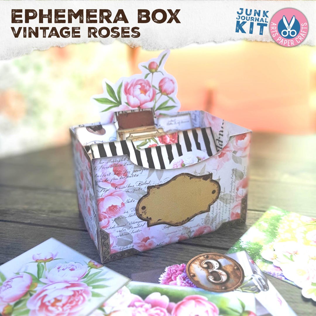 Ephemera, Box, Roses, Junk Journal, Storage, Digital Ephemera Organizer ...