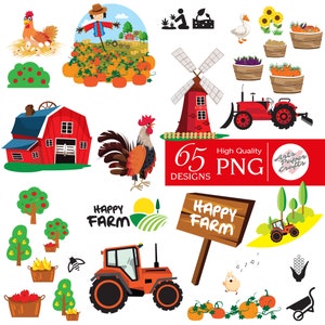 Happy Farm Png Set - Farm Clipart - Happy Farm Designs - Instant ...