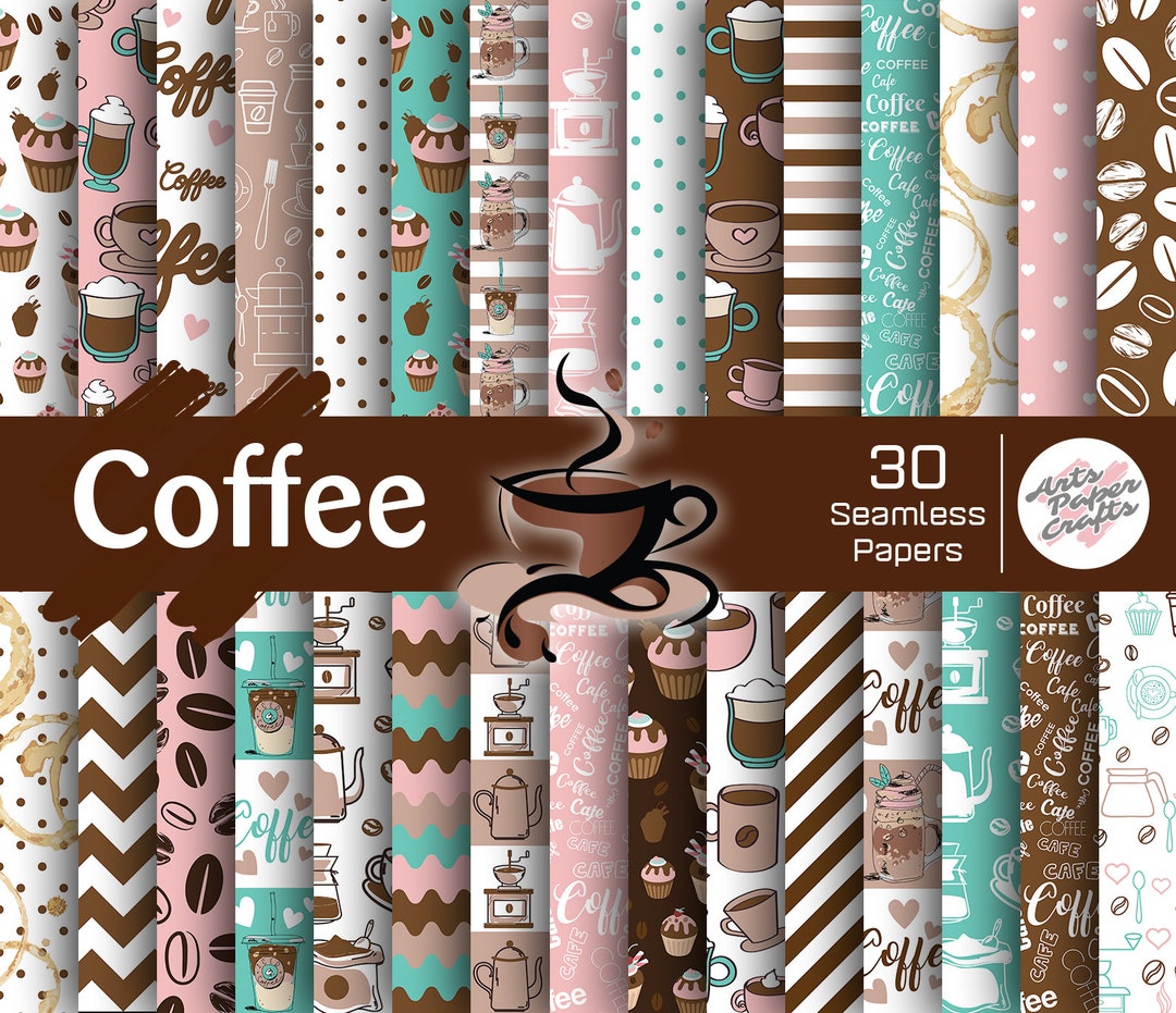 Coffee Seamless Digital Paper Coffee Background Coffee Scrapbook Papers ...