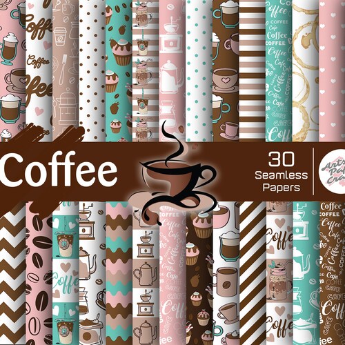 Coffee Seamless Digital Paper Coffee Background Coffee - Etsy
