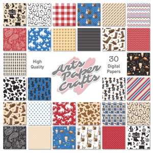 Cowboys Western Seamless Digital Paper Western Background Wild West ...