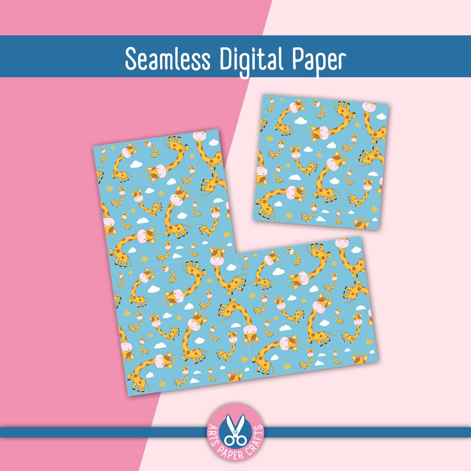 Giraffes Digital Papers Set - Giraffe Background - Giraffe Seamless ...