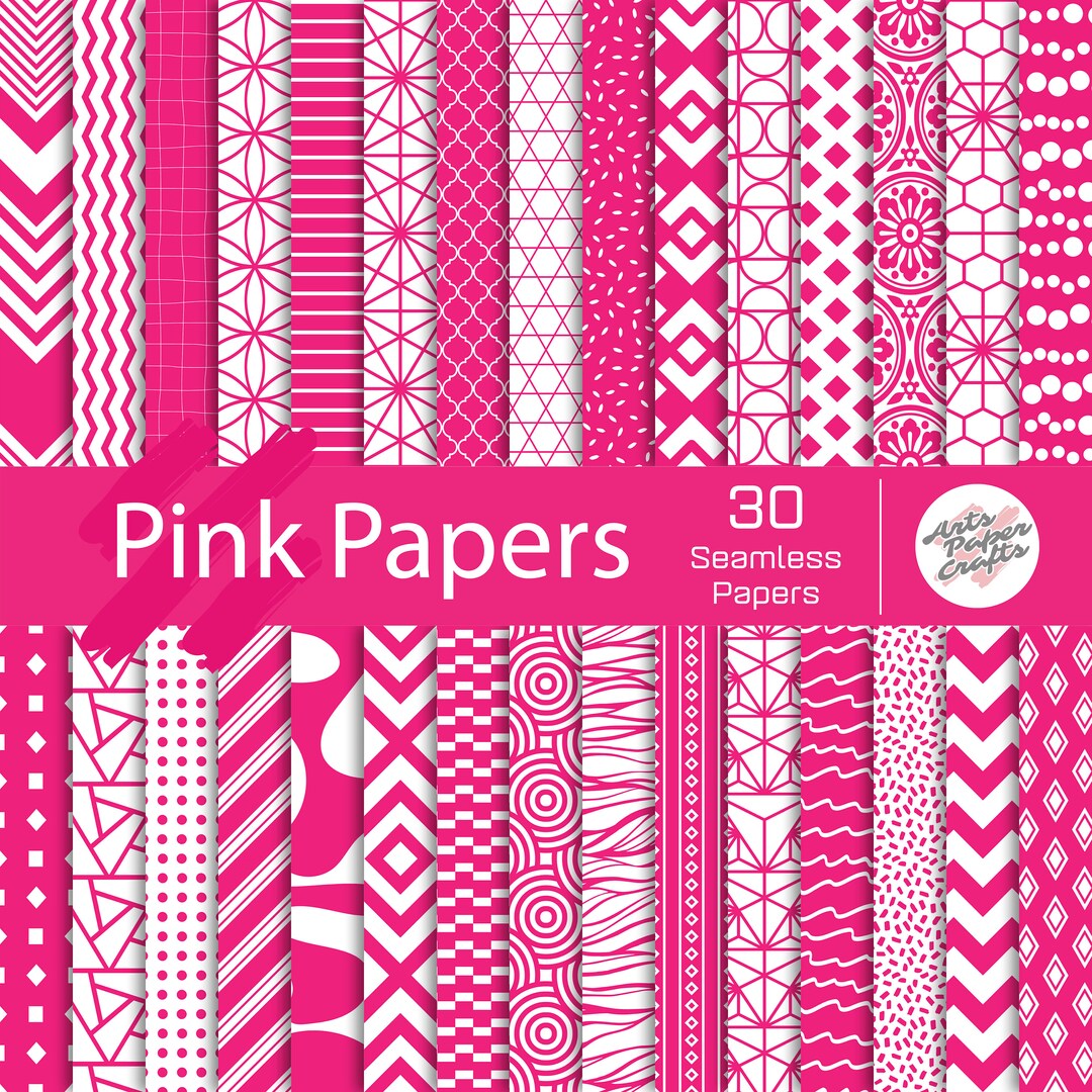 Pink Digital Papers Set Royal Background Pink Seamless Pattern Instant ...