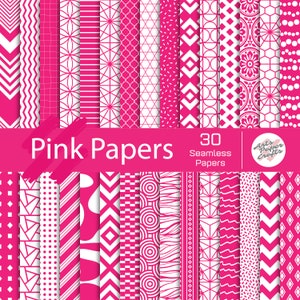 Pink Digital Papers Set Royal Background Pink Seamless Pattern Instant ...