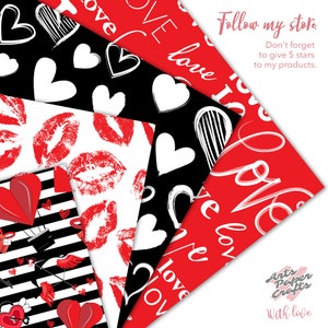 Love Seamless Digital Paper Love Valentines Hearts Background Love ...