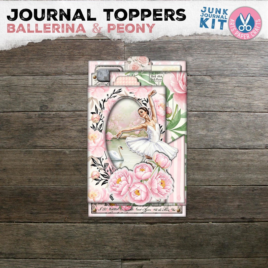 Ballerina, Junk Journal, Journal Toppers, Peony, Tab Folder, Folio, Folder, Journal Cover ...
